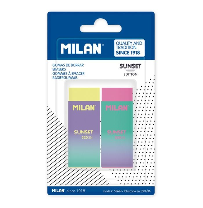 Vibrant Nata® 320 Sunset Series Erasers - Blister Pack of 2 | Crossword ...