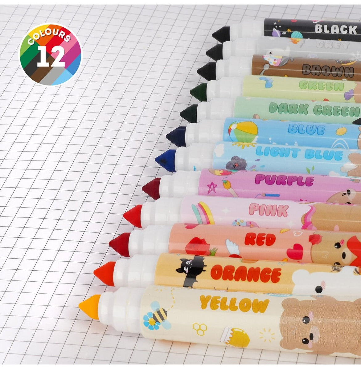 Set Of 12 Markers - Teddy Friends - Teddy Bear | Crossword Bookstores