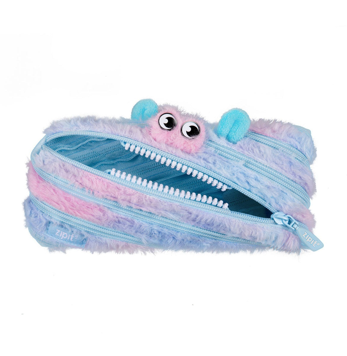 Zipit Furry Monster Pouch-FMP-1-Blue & Pink | Crossword Bookstores